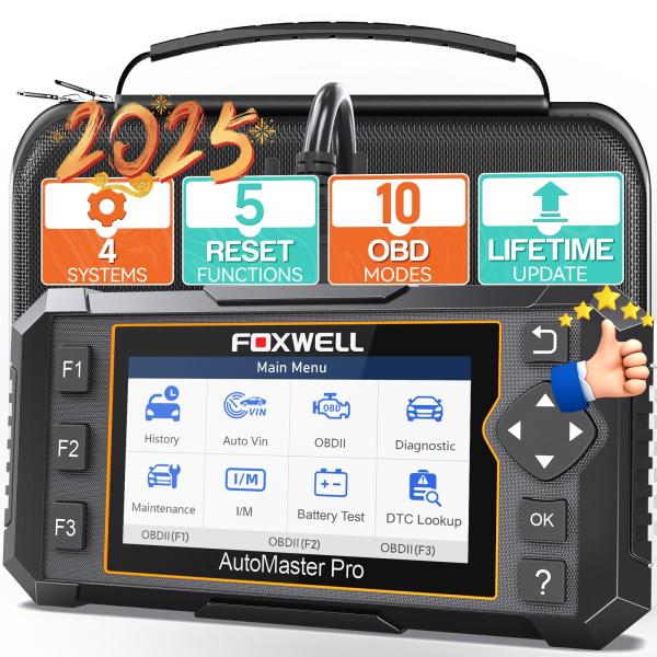 商品名: 2025 FOXWELL NT614 Elite OBD2 スキャナー診断ツール 5つのサービスエンジンエアバッグトランスミッションABSスキャナー 自動ABSブリード/SAS/EPB/スロットル/オイルリセットWiFiアップデー...