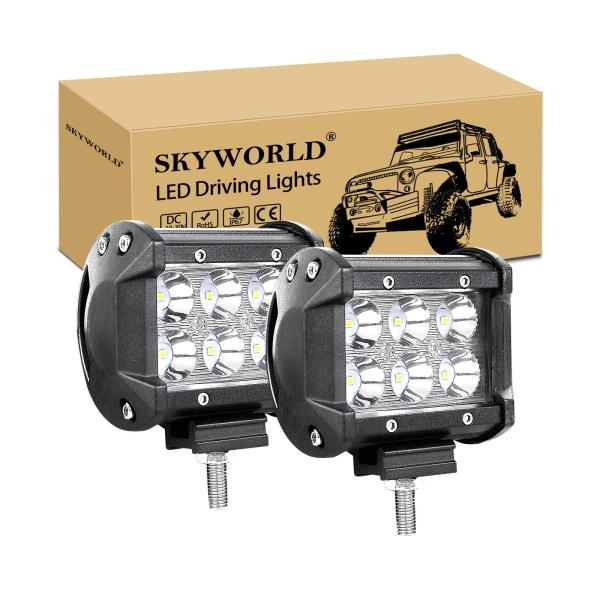 商品名:  SKYWORLD 2 Pieces 4 inch 18W Spot Led Pods Off Road Driving Lights Led Fog Lights Boat Lighting LED Work Light for...