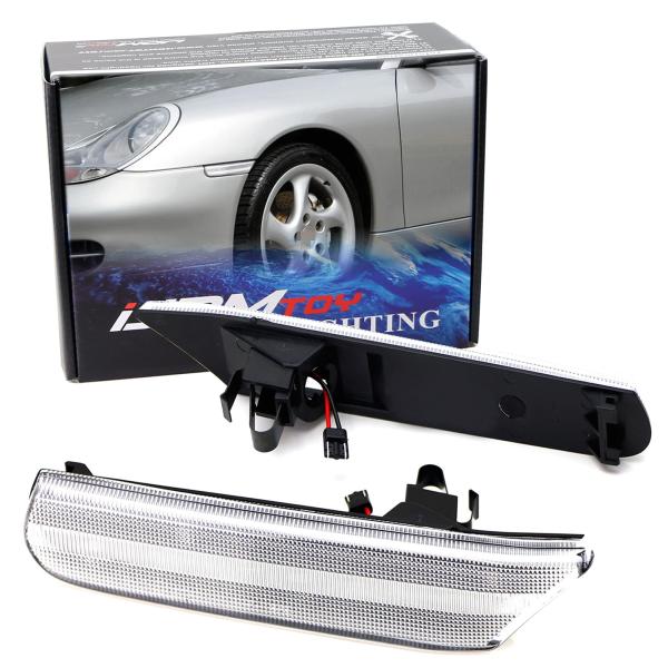 商品名: iJDMTOY ユーロセミクリアレンズ アンバー フルLED シーケンシャル点滅フロントサイドマーカーライトキット ポルシェ911 カレラ 996 986対応 60-SMD LED搭載 OEMアンバーまたはクリアサイドマーカー交換...