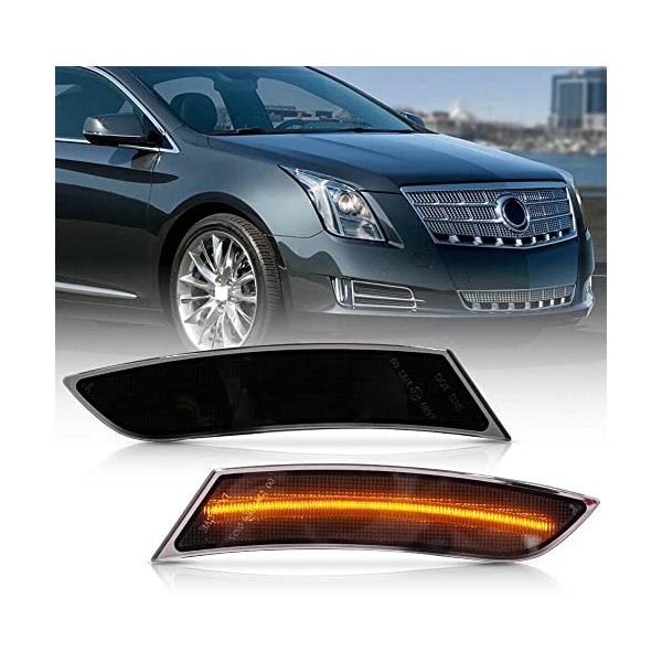 商品名: NSLUMO アンバー LED サイドマーカーライト 2013-2017 キャデラック XTS スモークレンズ LEDフロントバンパーサイドマーカーランプ OEM交換用 Amber LED Side Marker Lights f...