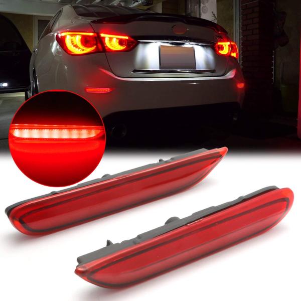 商品名:  Xotic Tech 2pcs Rear Bumper Reflector Brake Light, Sequential Flowing Turn Signal LED Lamps,Compatible with Infini...