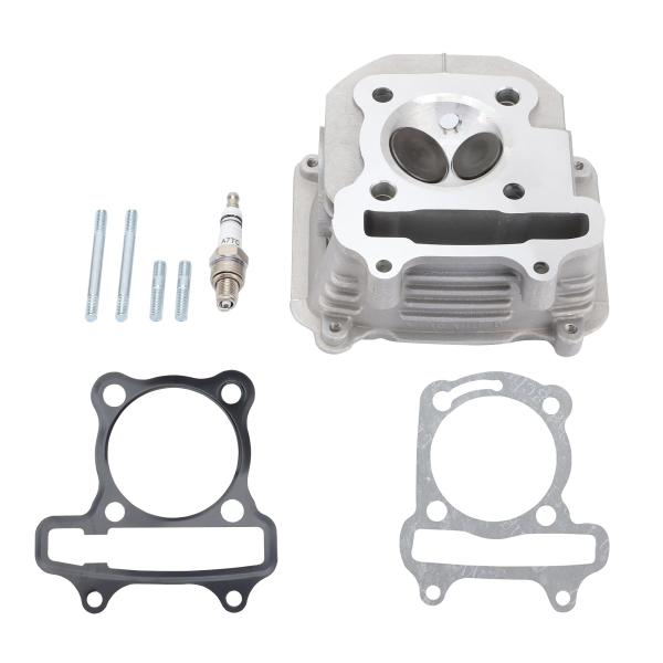 商品名: WOOSTAR 57.4mm ビッグボアシリンダーヘッド 65mmバルブ ガスケットスパークプラグ交換用 GY6 4ストローク 150cc 中国製ATV ゴーカート クワッドスクーター157QMJ 152QMIエンジン用 WOOS...