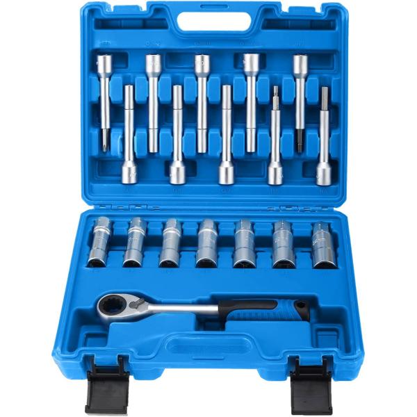 商品名: BTSHUB ステアリングハブサスペンション ショックアブソーバー ストラットナット取り外しツール レッド ワークボックスツールキット 18個 BTSHUB 18pc Steering Hub Suspension Shock A...