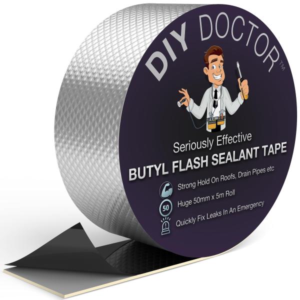 商品名: DIY Doctor Butylband - 50 mm x 5 m Wasserdichtes Klebeband - Dichtband selbstklebend - Klebeband Wasserdicht - Unte...