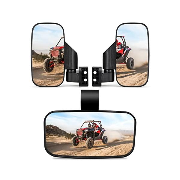 商品名:  KEMIMOTO UTV Side Mirrors And Center Mirror with 1.6" to 2" Roll Bar Cage, Adjustable Rear View Side Mirrors Compa...