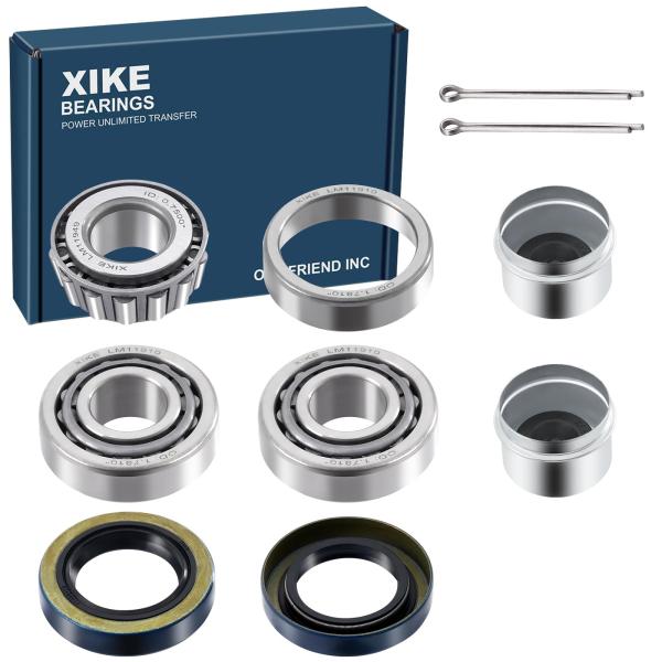 商品名: XiKe 2セット 3/4インチ車軸トレーラーホイールハブキット、LM11949/LM11910ベアリング、11174TBシール、OD 1.75インチダストカバー、コッターピンを含む XiKe 2 Set Fits 3/4" in...