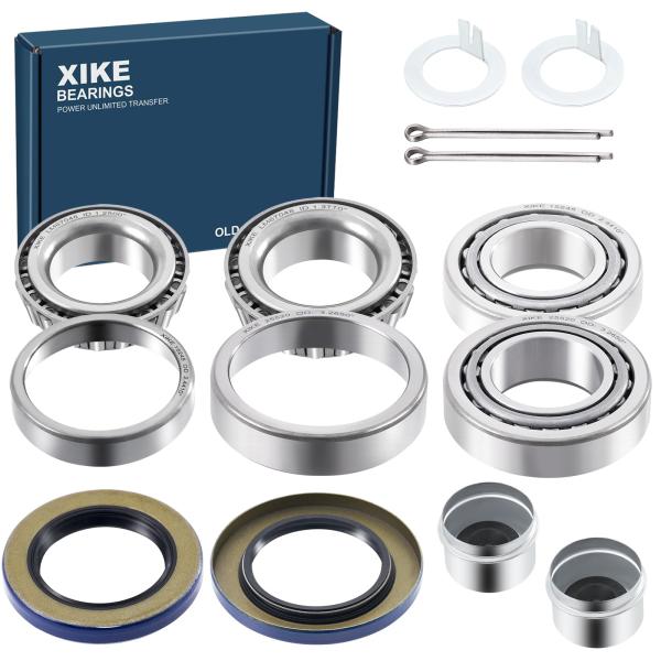 商品名: XiKe 2セットは1-1/16インチから1-1/4インチの車軸トレーラーホイールハブキット、L68149/L68111&amp;LM67048/LM67010ベアリング、171255TB/10-19シールとコッターピンに適合しま...