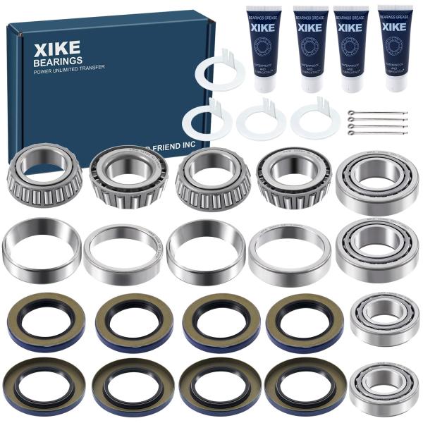 商品名:  XiKe 4 Set Fits 5,200-6,000 lb Axles Trailer Wheel Hub Kit, 25580/20 ＆ 15123/245 Bearings, 21333TB, 22333TB/10-10,...