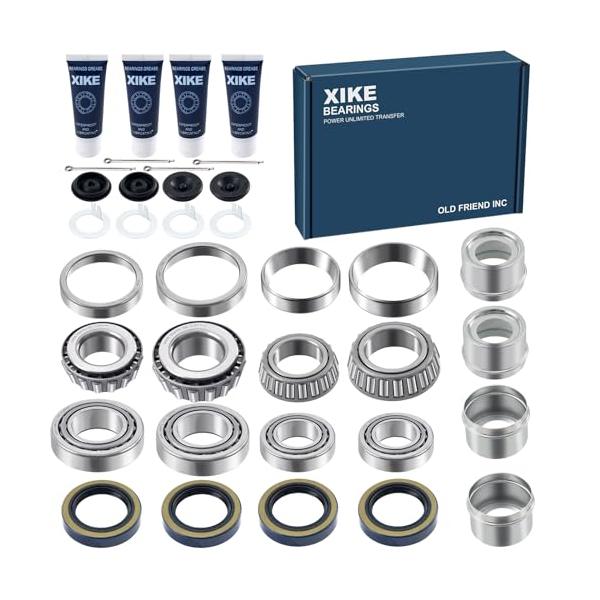 商品名:  XiKe 4 Set Fits 3500 Lbs 1-1/16'' to 1-3/8" inch Axles Trailer Wheel Hub Kit, L68149/L6811 ＆ L44649/L44610 Bearing...