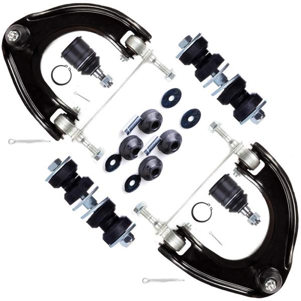 商品名: SCITOO フロントサスペンションコントロールアームキット 8個セット - ホンダCRXフロントアッパーコントロールアームとボールジョイントフロントスウェイバーエンドリンクロアボールジョイントフロントアッパーショックマウントブッ...