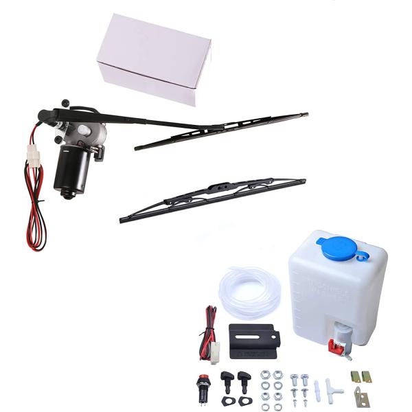 商品名: SCHRION 90°ワイプ 12V 電動モーター UTV フロントガラスワイパーキット ウォッシャーポンプキット付き ゴルフカート Polaris Ranger RZR 900 1000 Turbo Can Am X3 Kawa...