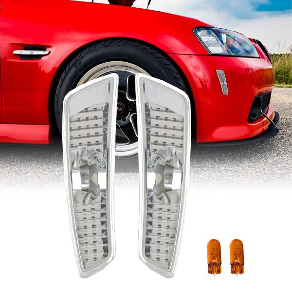 商品名:  USR 08-09 G8 Side Marker Lights - Front Bumper Sidemarkers Lamps Set (Left + Right) Compatible with 2008-2009 Pont...