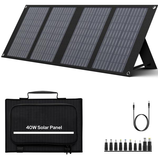 商品名: EnginStar 40W Solar Panel, Foldable Solar Panel for Portable Power Station, QC3.0 USB Port for Phone, Laptop, 12-15...