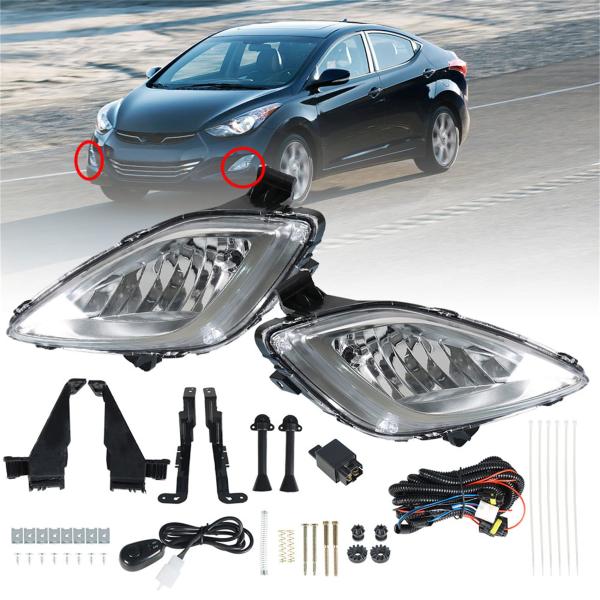 商品名: labwork 左ドライバーと右助手席側ペアフォグライトアセンブリ交換用 ヒュンダイエラントラ2011-2013フォグライトドライビングランプ用 labwork Left Driver and Right Passenger Si...