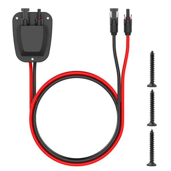 商品名: SolarEnz 防水ダブルケーブルエントリーグランドハウジング、RVルーフソーラージャンクションボックスABSハウジング10AWGソーラー延長ケーブルコネクター RV、キャンピングカー、ボート、バン用 SolarEnz Weat...