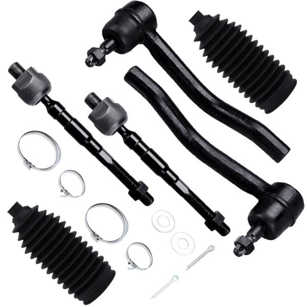 商品名: SCITOO フロントサスペンションコントロールアームキット 6個 - 日産アルティマアウタータイロッドエンド、インナータイロッドエンドステアリングラックブーツ用 SCITOO 6pcs Front Inner Outer Tie...
