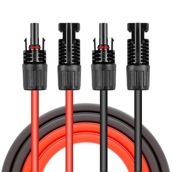 商品名: HQST ソーラーパネル延長ケーブル 10フィート 10AWG メスとオスコネクター付き ソーラーパネルアダプターキットツール (10フィート赤+10フィート黒) HQST Solar Panel Extension Cable ...