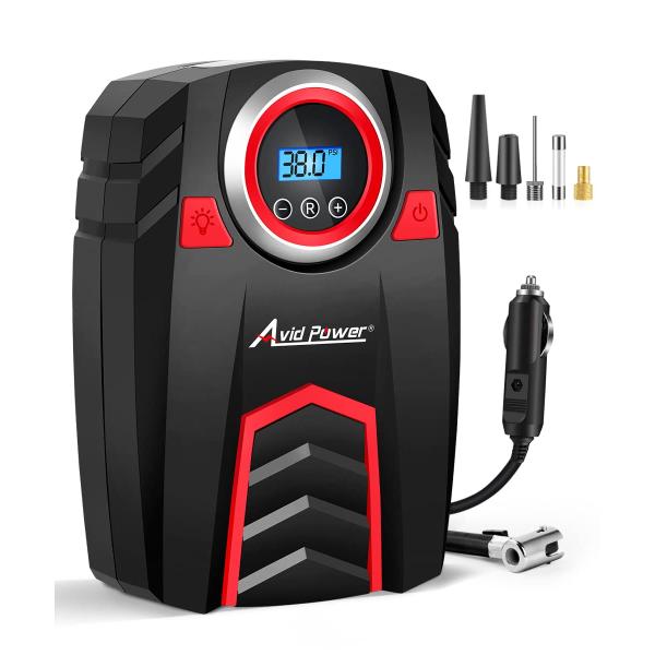 商品名:  Avid Power 12V DC Air Compressor w/Digital Pressure Gauge, Car Tire Pump w/LED Light, Auto Shut-Off Tire Inflator ...