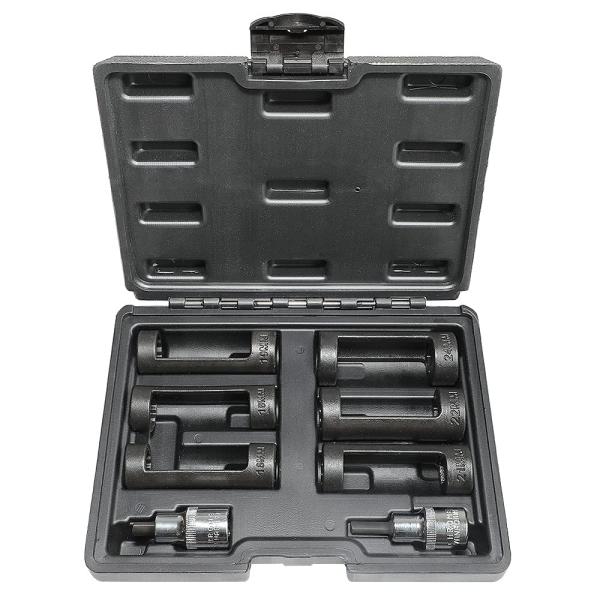 商品名: DPTOOL サスペンションストラットナットソケット 16mm 18mm 19mm 21mm 22mm 24mm 12ポイント1/2インチドライブ サスペンションストラットスプレッダーソケット 8個 ショックアブソーバー取り外しツ...