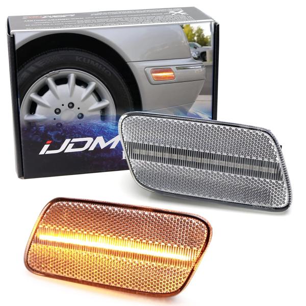 商品名:  iJDMTOY Clear Lens Amber Full LED Strip Front Side Marker Light Assembly Compatible With 1996-2002 Mercedes W210 E...