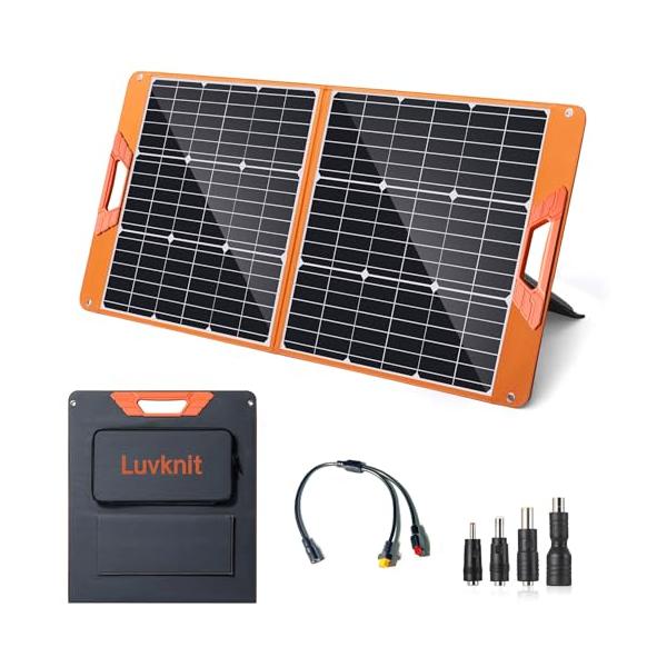 商品名: ソーラーパネル 100ワット ポータブル 24% 高効率 18V 折りたたみ式ソーラー充電器 USB出力付き 発電所、電話、IP65防水 キャンプ、RV、ホームバックアップ、オフグリッドの停電に最適 Solar Panels 10...
