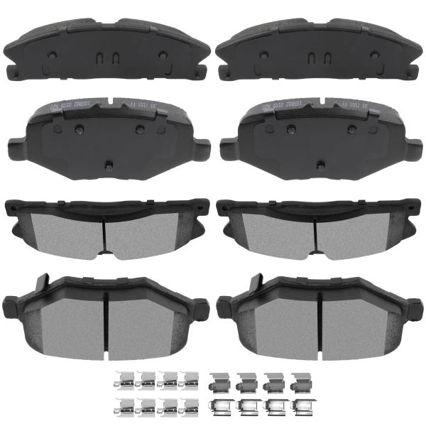 商品名: AUTOMUTO セラミックブレーキパッドキット フロントリアブレーキパッド8点セット フォードエクスプローラー/フレックス、警察インターセプターセダン/ユーティリティ、特別サービスポリスセダン、トーラス、リンカーンMKS、MKT...