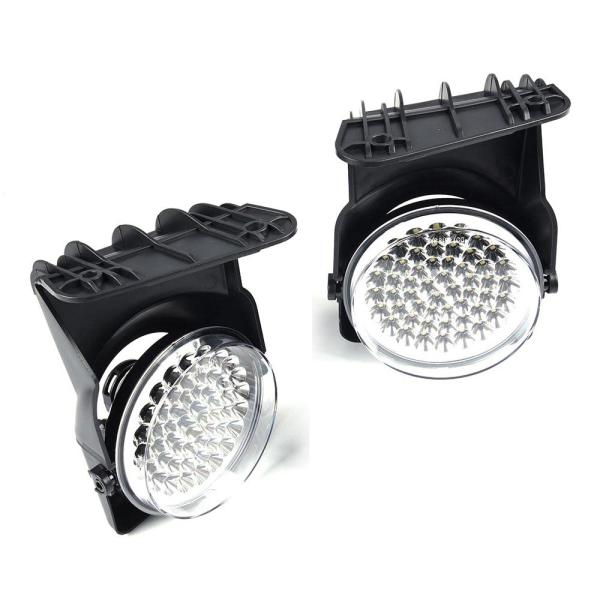 商品名: CNNELL LEDフォグライトアセンブリ 2003 2004 2005 2006 GMC シエラ 1500/2500HD/3500 バンパーフォグライトランプ 左+右 (W/ハーネスクリアレンズ) CNNELL LED Fog ...