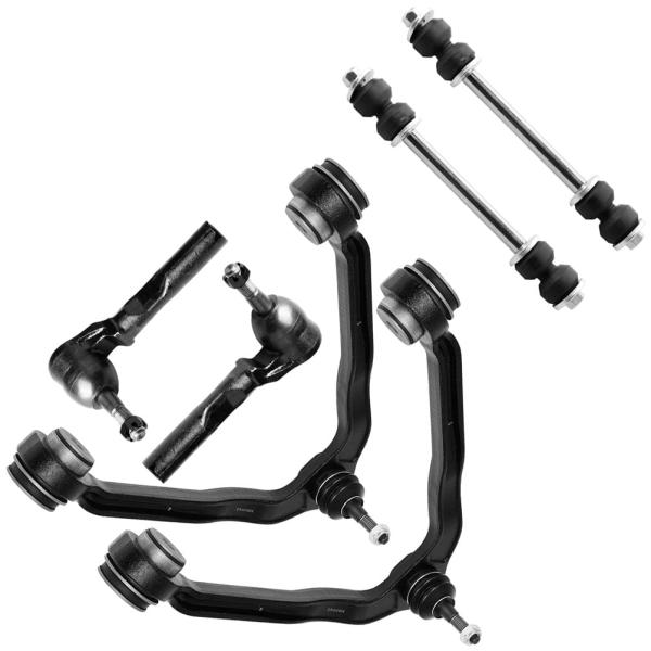 商品名: SCITOO 6点セット サスペンションキット シボレーシルバラード1500用 GMC Sierra 1500用 フロントアッパーコントロールアームボールジョイント 標準ブッシング付き フロントアウタータイロッドエンド フロントス...