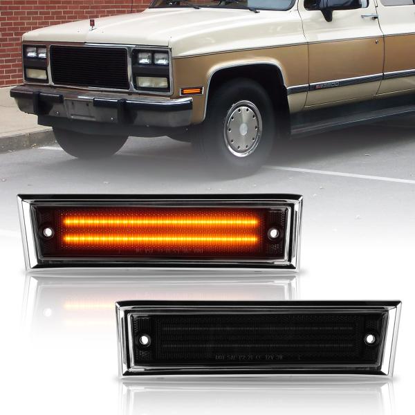 商品名: Gempro Led Side Marker Light for 1981-1991 Chevy/GMC C/K 10 Truck/Suburban/Blazer/Jimmy Front Bumper Fender Lamps, ...