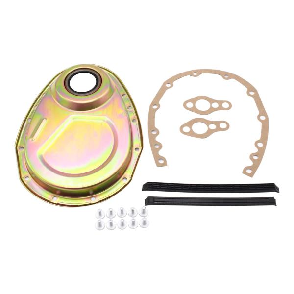 商品名: SHLPDFM タイミングチェーンカバーキット CNCアルミニウム合金クロムSBCガスケットシールボルトセット スモールブロックシボレー265、283、327、350、383、400に対応 1 Set SHLPDFM Timing...