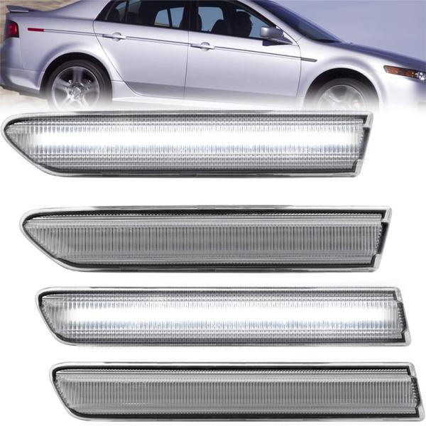 商品名:  NJSBYL Front/Rear LED Side Marker Lights for 2004 2005 2006 2007 2008 Ac-ura TL Clear Lens Left Right White LED Si...