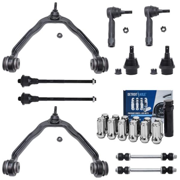 商品名:  Detroit Axle - 2WD Front Upper Control Arms Ball Joints Sway Bars Tierods + 12pc Lug Nuts w/Key Replacement for Si...