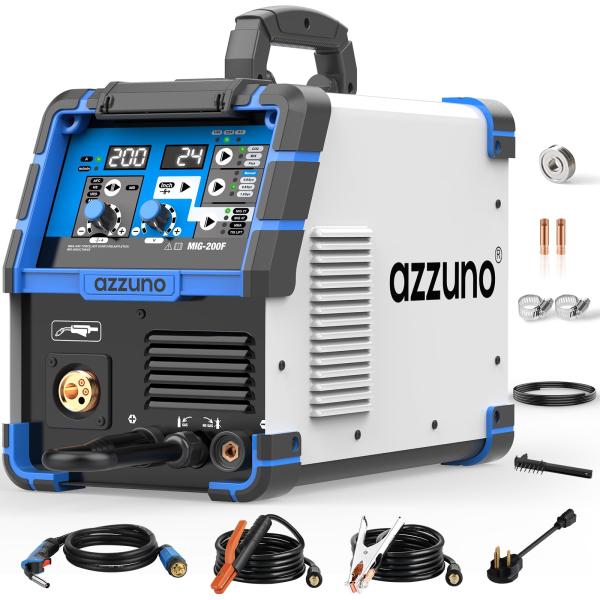 商品名: AZZUNO 200A MIG溶接機 110V/220V デュアルボルテージマルチプロセス溶接機 ガスレスMIG溶接機 4イン1フラックスMIG/ソリッドワイヤー/リフトTIG/スティックARC溶接機 (グレー) AZZUNO 2...
