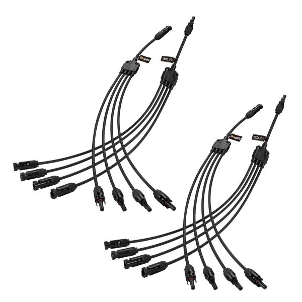 商品名: BougeRV ソーラーY分岐コネクター エクストラロング ソーラーパネル パラレルコネクタ 1~4 ソーラーケーブル ワイヤープラグ ツールキット (2ペア/M/FFFFおよびF/MMMM) BougeRV Solar Y Br...