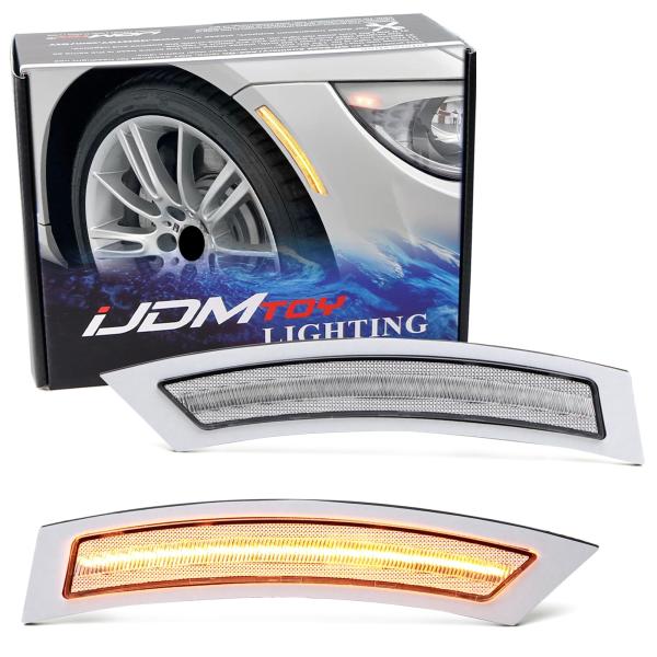 商品名:  iJDMTOY Semi-Clear Lens Amber Full LED Strip Bumper Reflector Replace Side Marker Light Kit Compatible With 2007-2...