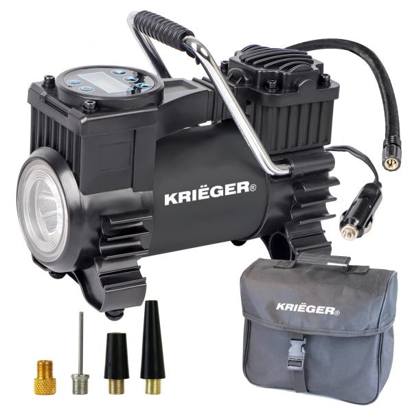 商品名: K KRIXGER エアコンプレッサー ポータブルタイヤインフレーター 12V DCエアポンプ 車用タイヤ用 デジタルタイヤ空気圧ゲージ付き 最大120 PSI プリセット圧力機能 LED デジタルディスプレイ - 収納バッグ付き...