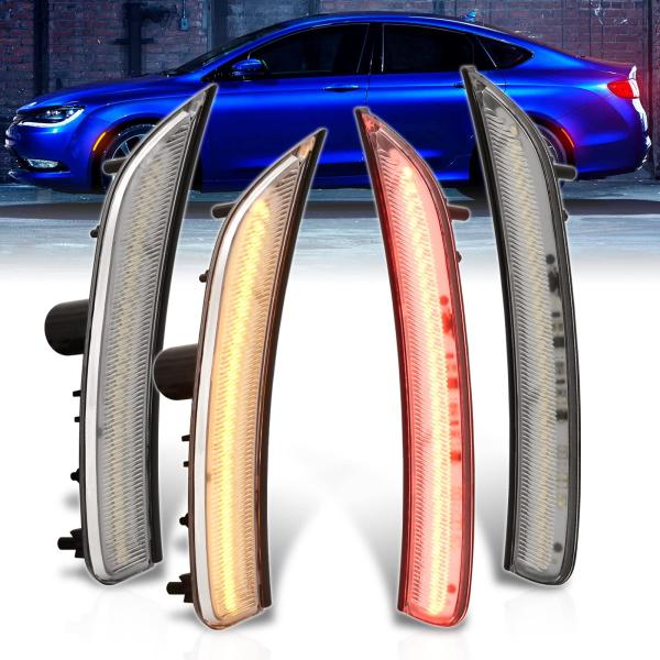 商品名:  AJP Distributors Clear Lens 4PCS Front Amber &amp; Rear Red LED Fender Bumper Side Marker Lights Turn Signal Parki...