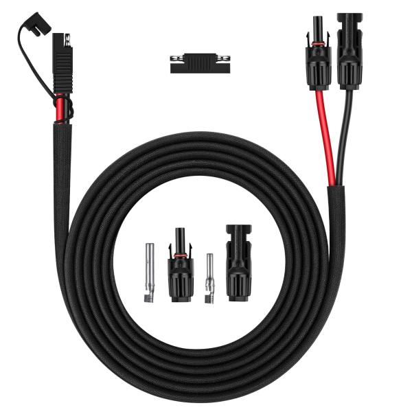 商品名: iGreely ソーラーパネルコネクターケーブル 10AWG SAE→オス&amp;メスアダプター PV延長ケーブルワイヤー RVソーラーパネル DC電源バッテリー充電器 SAE極性逆アダプター付き (3.1m/10フィート) i...