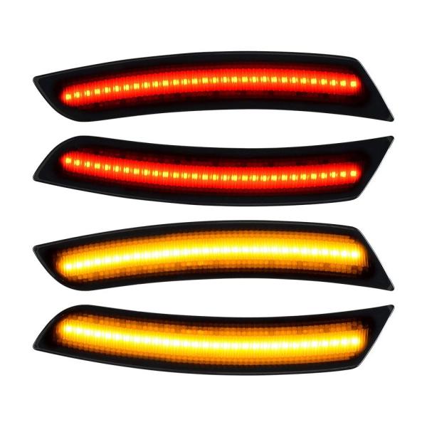 商品名:  Smoke Lens Red Amber LED Side Marker Lights Compatible with 2016-2023 Chevy Camaro 2014-2020 Cadillac Front Rear B...