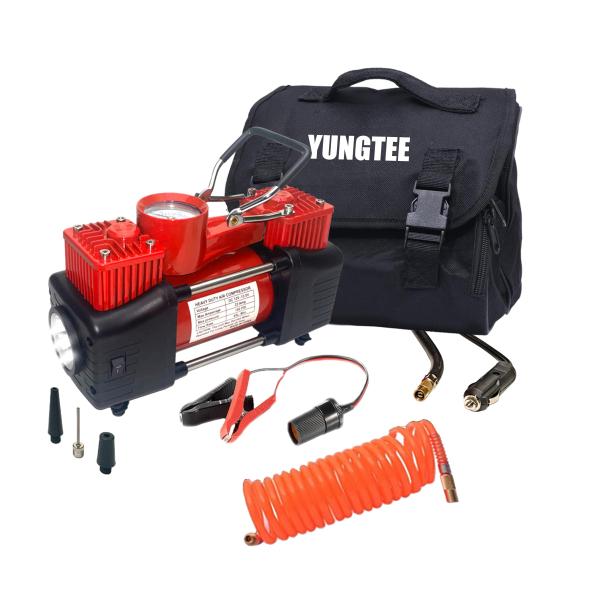 商品名:  YUNGTEE Tire Inflator Heavy Duty Double Cylinders Direct Drive Inflation Pump,12V Portable Air Compressor Pump wit...