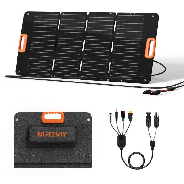 商品名: Nurzviy SolarEpoch 100 ポータブル ソーラー パネル 100W ETFE ソーラーチャージャー 折りたたみ式ポータブル電源充電器 高変換効率 IP67防水 XT60 Anderson DC 8mmコネクタ R...