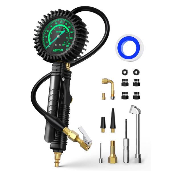 商品名: AstroAI デジタルタイヤ圧力計 インフレーター付き 高耐久 タイヤインフレーター 230PSI エアチャック コンプレッサーアクセサリー クイックコネクトカプラ付き SUV/トラック/RV用 AstroAI 2023 Upg...
