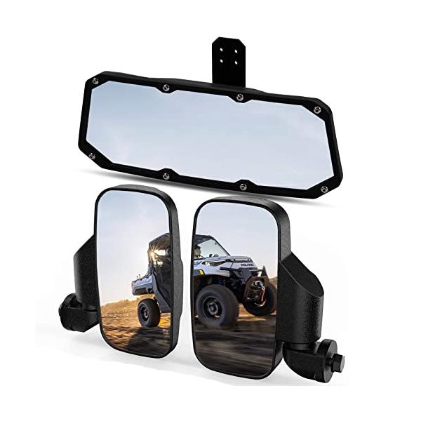 商品名: UTV Ranger リアビューミラーとサイドミラーセット 2015-2022 Polaris Ranger 500 570 900 1000 XP クルーアクセサリー プロフィットプロファイルチューブUTVセンターミラーアクセサ...