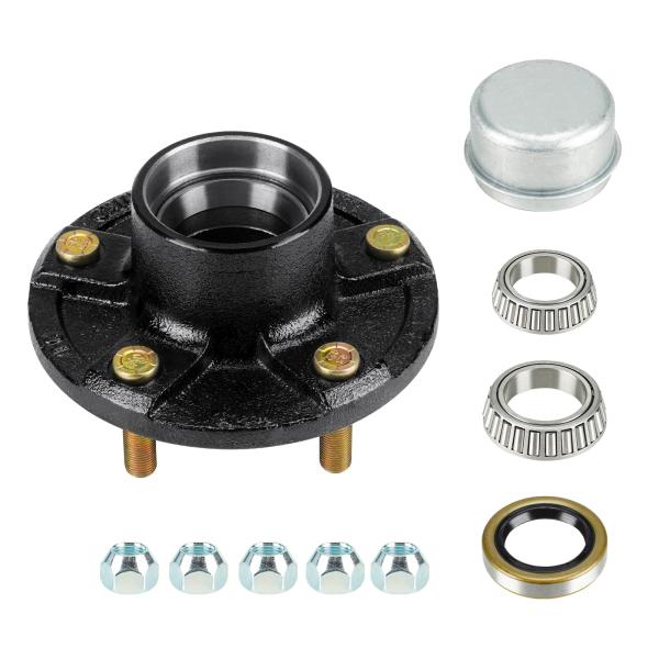 商品名: Youxmoto トレーラーアイドラーハブキット 5穴 5インチ ボルトサークルアイドラーハブ 3,500ポンドの車軸用 #84スピンドルに対応 5x5 5ラグトレーラーハブアセンブリ ベアリング付き L68149 / L4464...