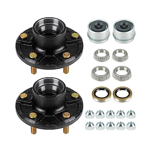 商品名: Youxmoto トレーラーアイドラーハブキット 5穴 5インチ ボルトサークルアイドラーハブ 3,500ポンドの車軸用 #84スピンドルに対応 5x5 5ラグトレーラーハブアセンブリ 2個セット ベアリング L68149 / L...