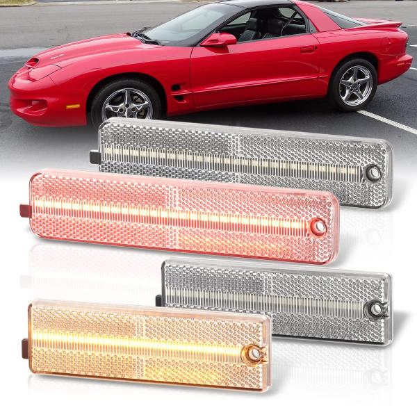 商品名:  AJP Distributors Clear Lens 4PCS Front &amp; Rear Bumper Fender LED Side Marker Lights Signal Reflectors Assembly ...