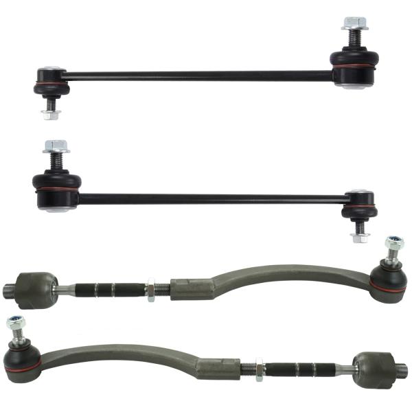 商品名:  Bison Performance 4pc Front Steel Suspension Stabilizer Sway Bar Link and Forged Steel Steering Tie Rod Kit For Mi...