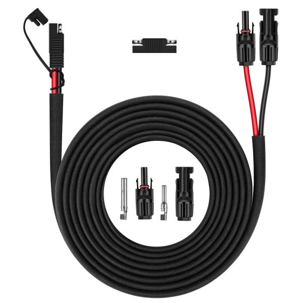 商品名: iGreely ソーラーパネルコネクターケーブル 10AWG SAE - オス&amp;メスアダプター PV延長ケーブルワイヤー RVソーラーパネル DC電源バッテリー充電器 SAE極性リバースアダプター付き 6m/20フィート ...