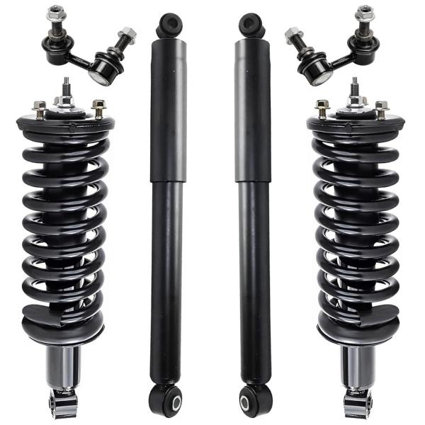 商品名:  Detroit Axle - 4WD Front Struts &amp; Coil Spring Sway Bars + Rear Shock Absorbers Replacement for 2005-2019 Nissa...