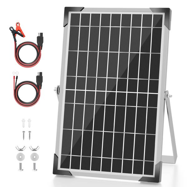 商品名:  Voltset Solar Panel Kit 10W 12V, Solar Battery Trickle Charger Maintainer, Waterproof Solar Panel + Upgrade Charge...
